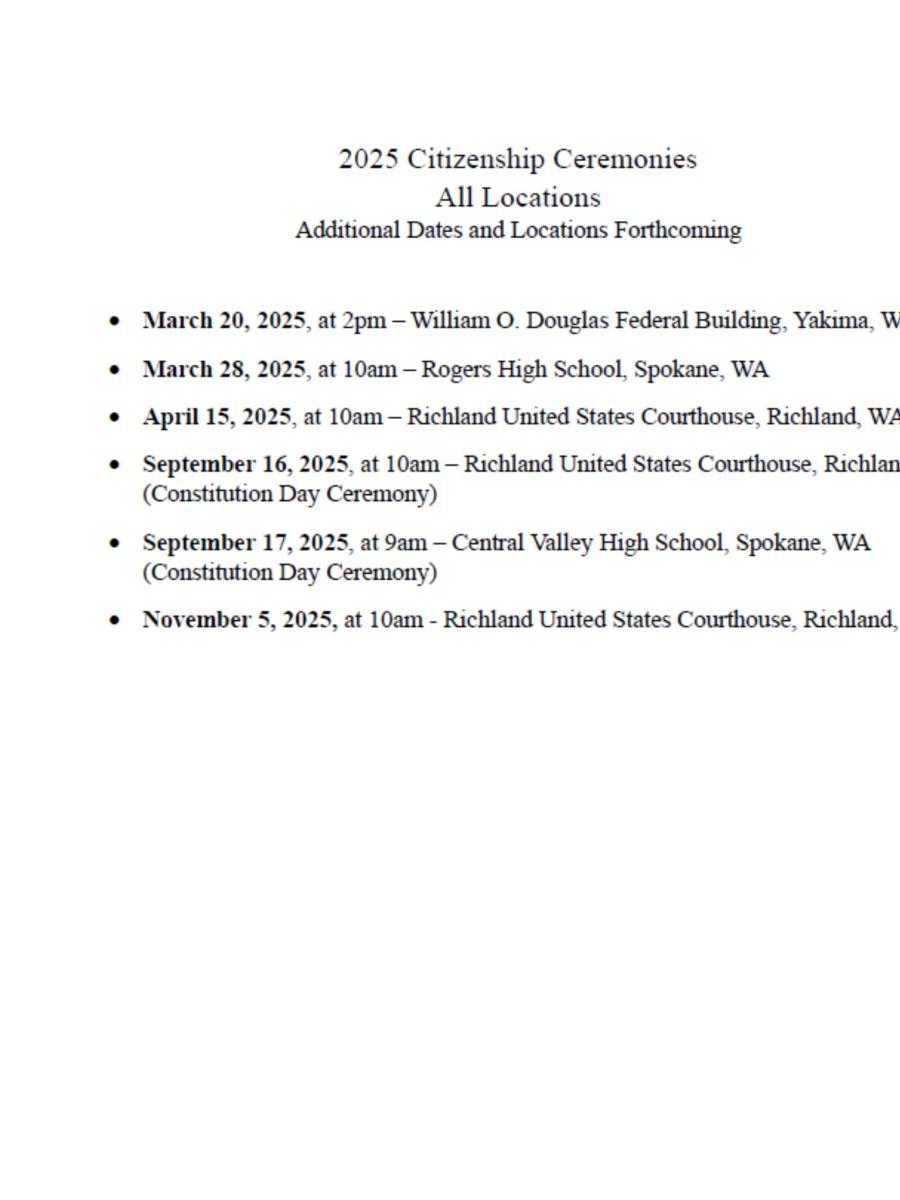 Citizenship / Naturalization | Eastern District of Washington